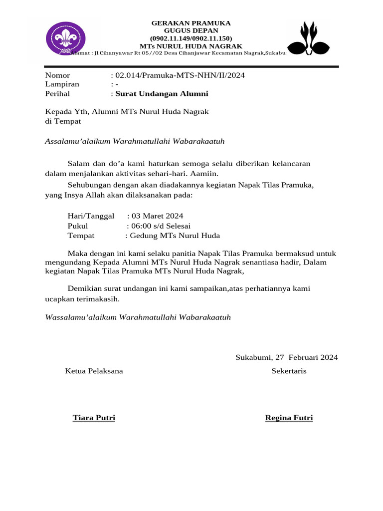 Surat Undangan Alumni-2 | PDF