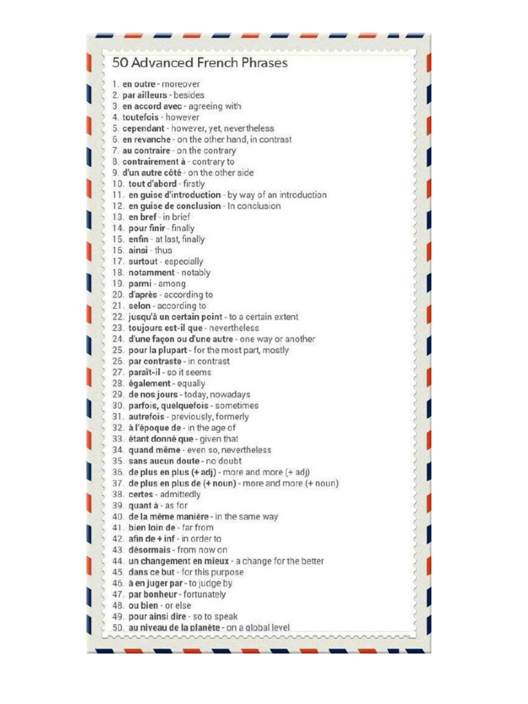 50 Advanced French Classes | PDF