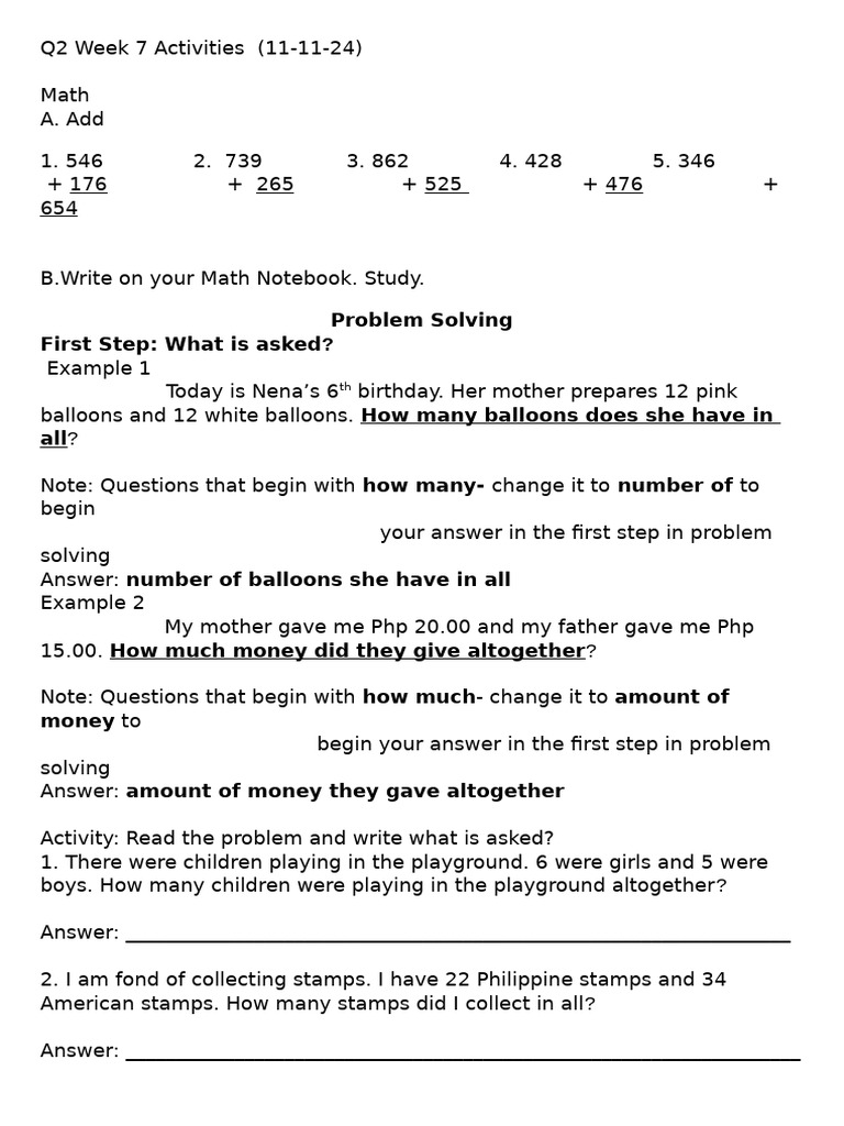Q2 Week 7 Activities | PDF