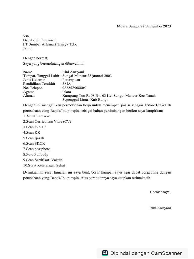 CV Rini Anriyani | PDF