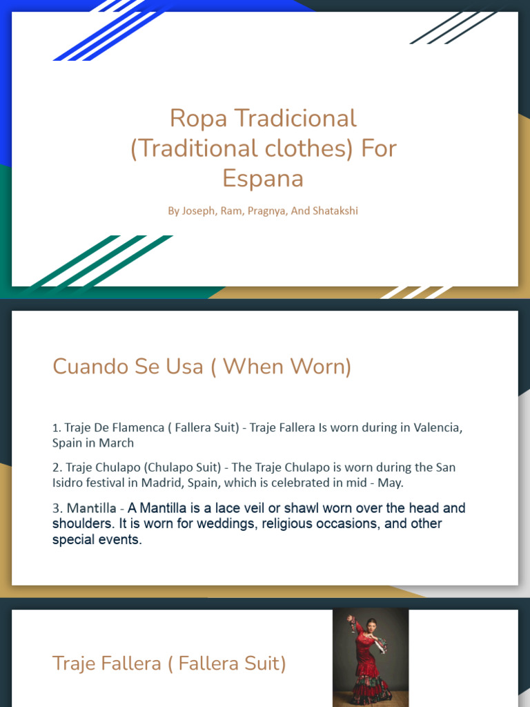 Ropa Tradicional (Traditional Clothes) For Espana | PDF | Ropa