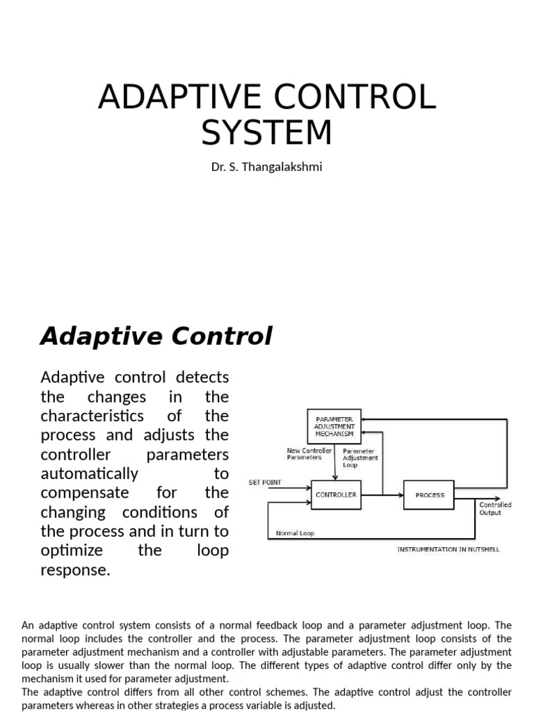 2a ADAPTIVE CONTROL SYSTEM | PDF | Control Theory | Feedback