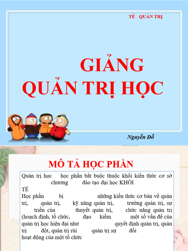 c1- Tong Quan Quan Tri Hoc | PDF