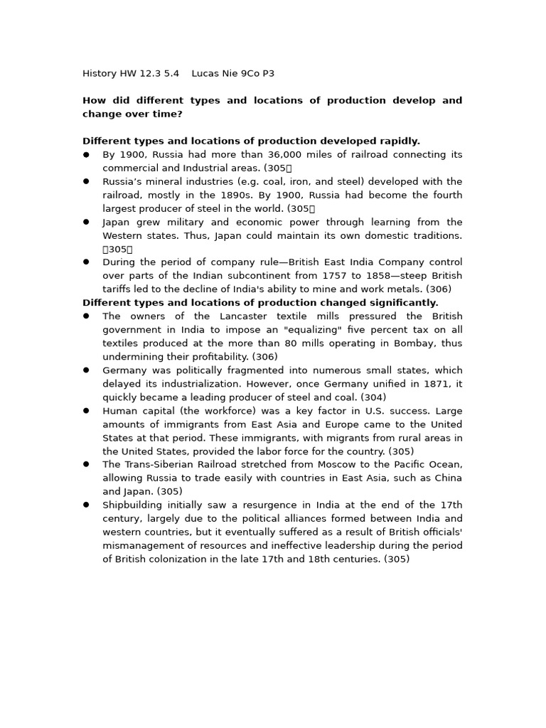 Evolution of Global Production Systems | PDF