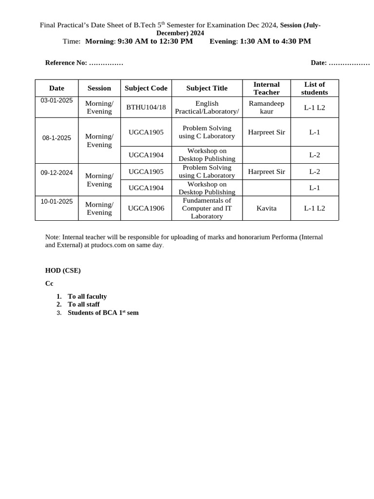 Final_Practical_BCA 1st sem | PDF