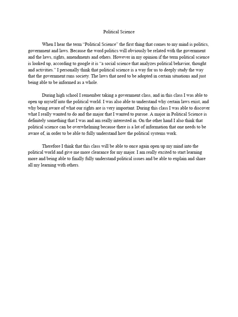 Political Science Assignment | PDF