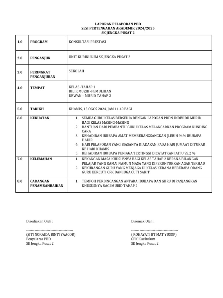 Hari Pelaporan Akademik 2024 | PDF