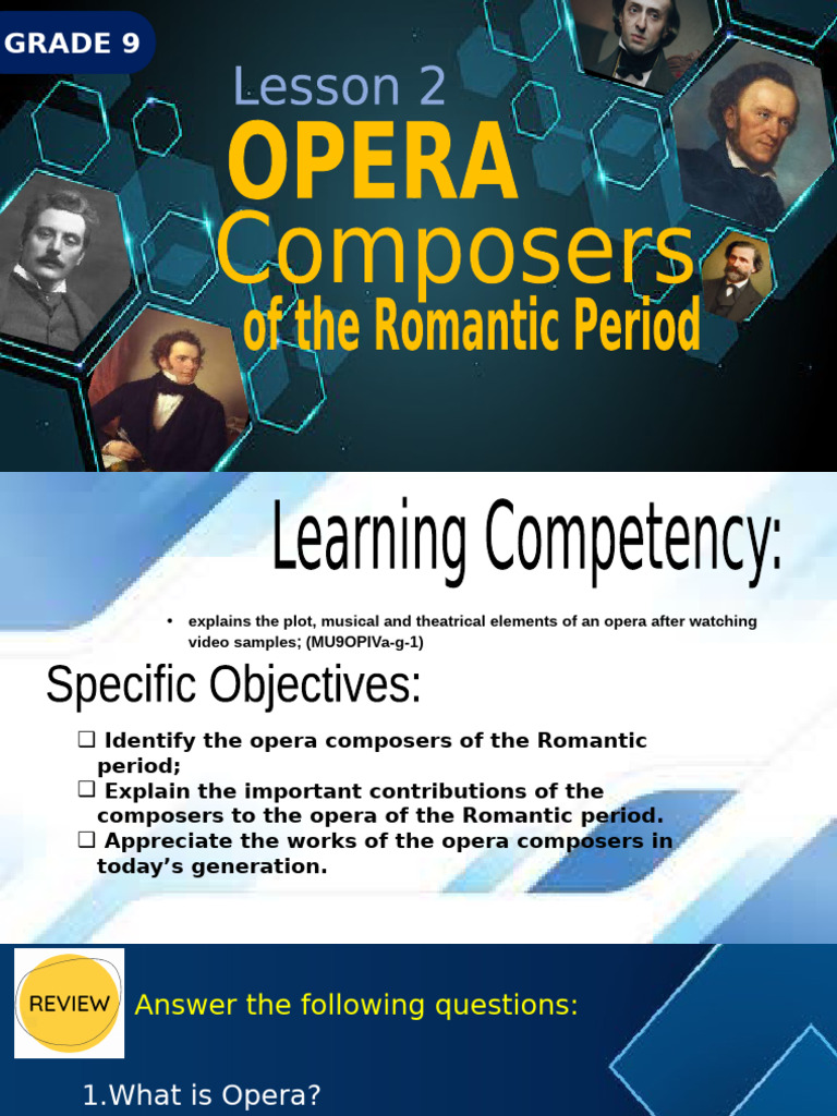 Romantic Opera Composers Overview | PDF | Opera | Romantic Music