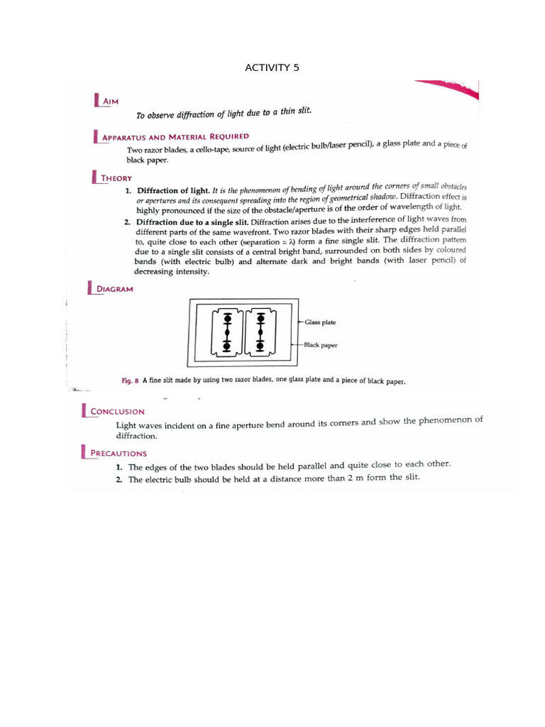 Activity 5 Diffraction Pdf