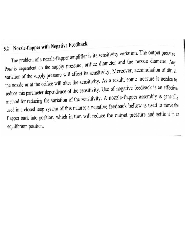 Nozzle-Flapper With Negative Feedback | PDF