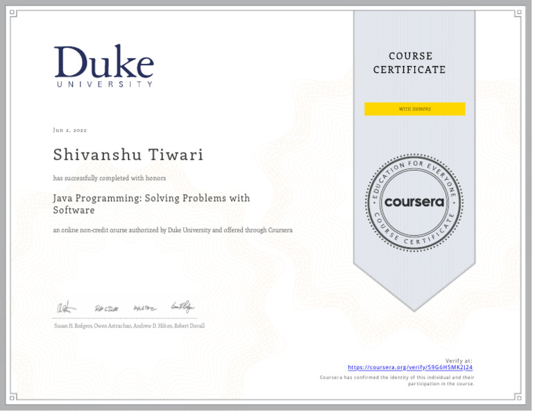 Coursera JAVA | PDF