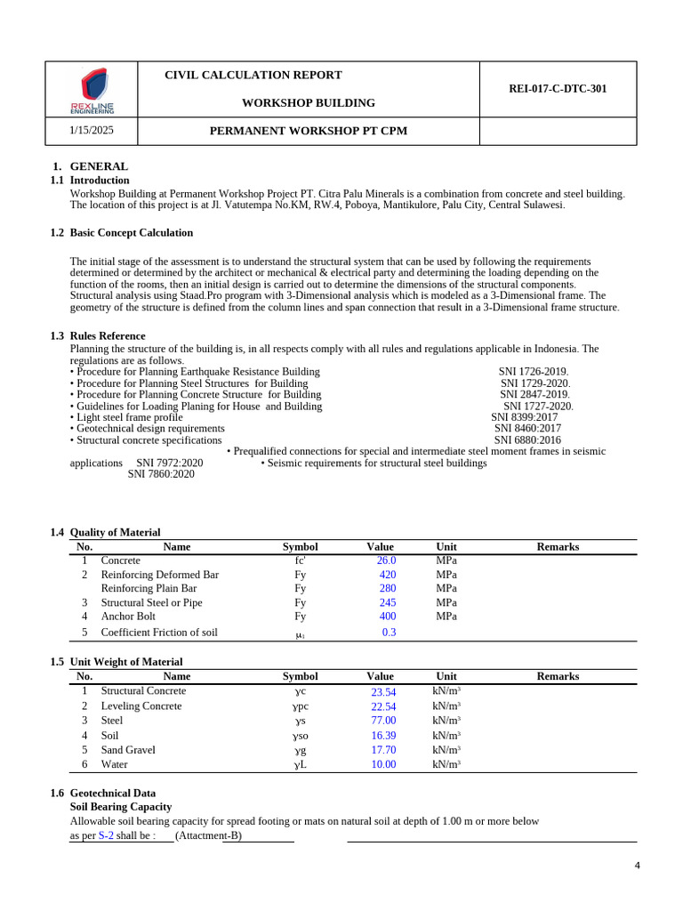 Civil & Structure Calculation Workshop | PDF | Concrete | Structural Steel
