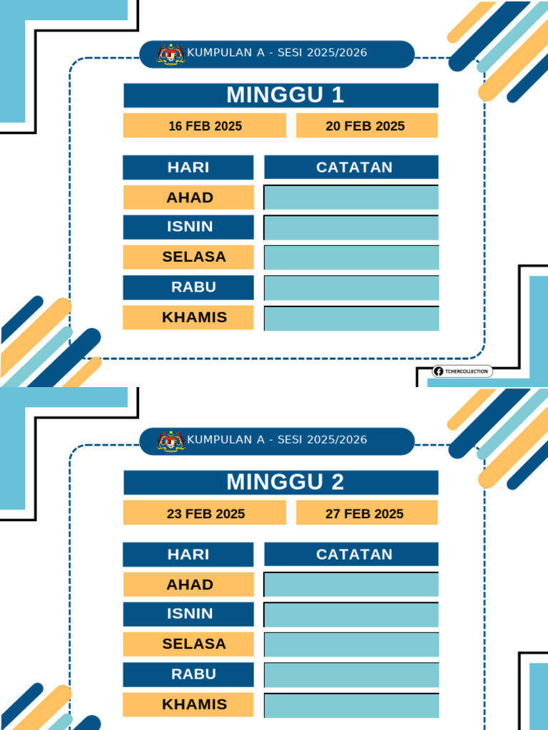 Divider Mingguan Kumpulan A | PDF