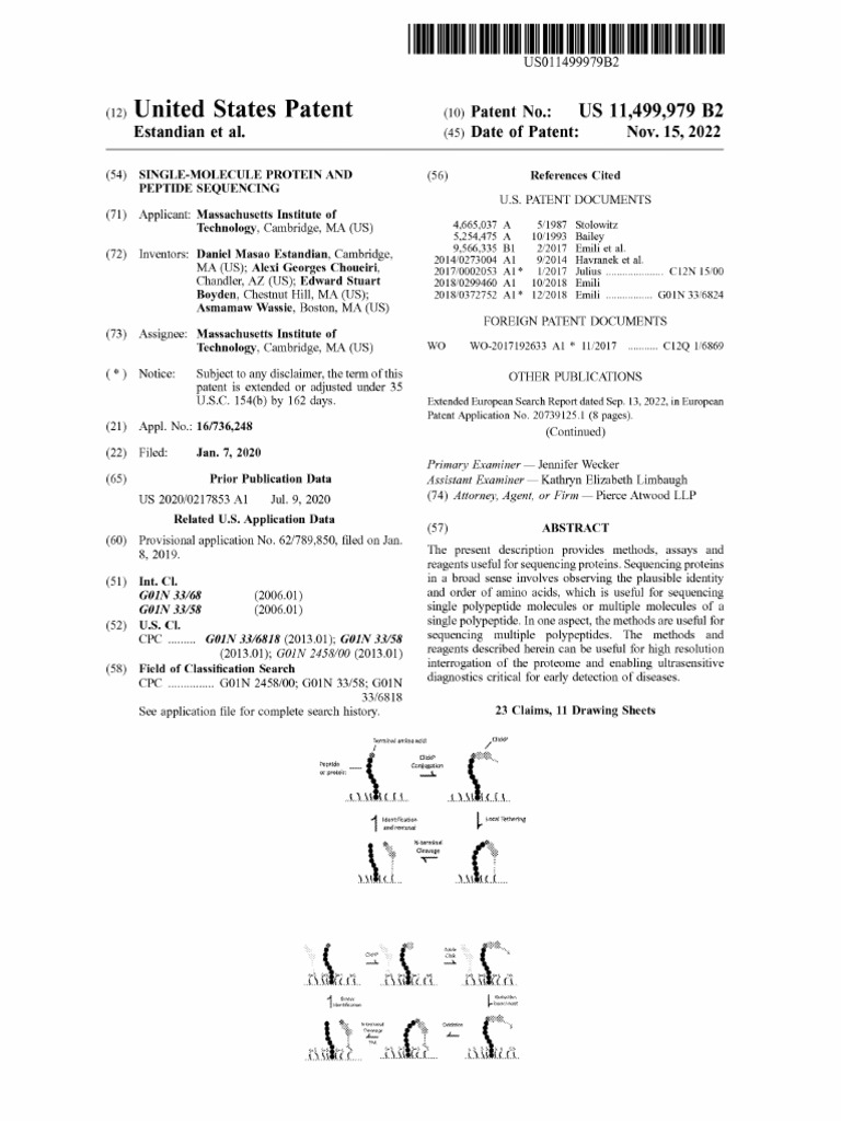 Single Molecule Protein Sequencing Patent Pdf Proteins Amine 7615