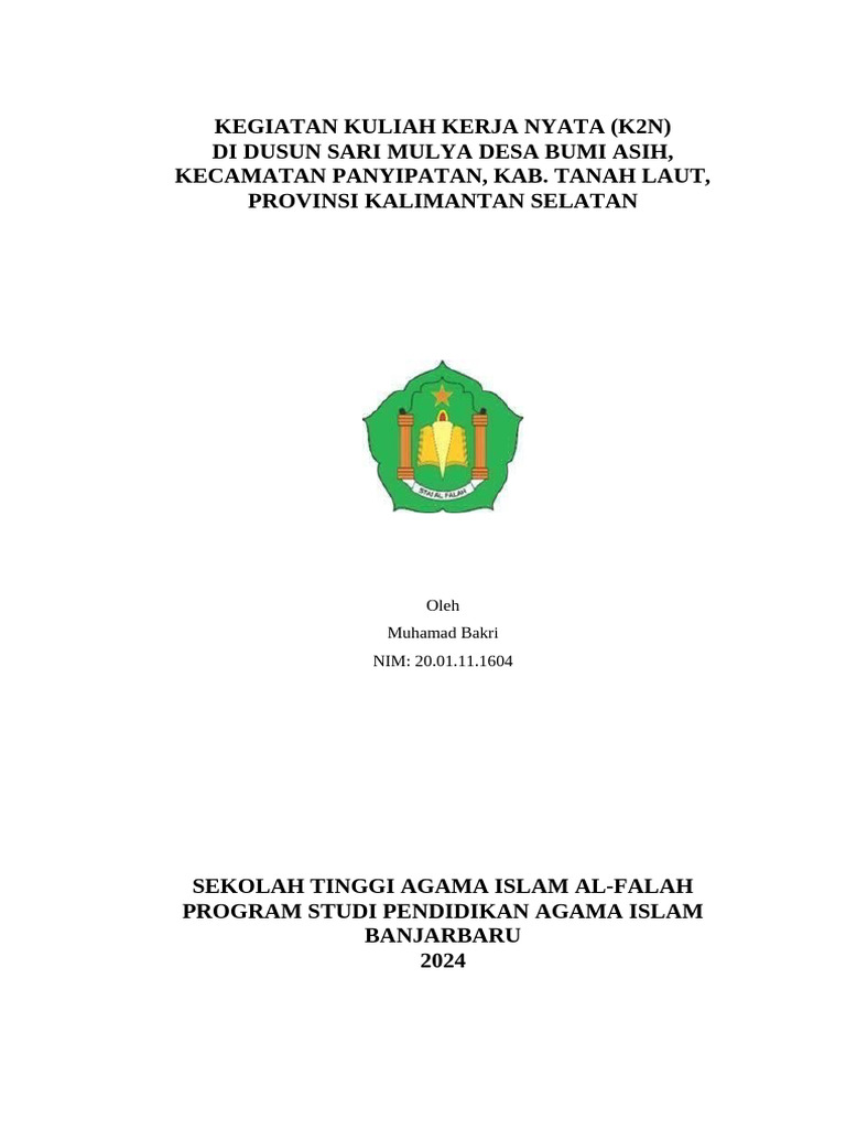 Contoh laporan kkn | PDF