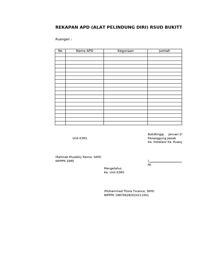 Rekap APD RSUD Bukittinggi | PDF