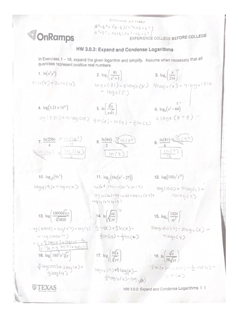 3.0.2 Expand and Condense Log | PDF