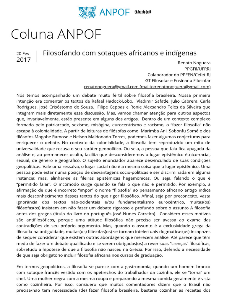 Filosofando Com Sotaques Africanos e Indígenas-0d8ff3a9b5e04ef1906b520 VVYAgBZ (1) | PDF ...