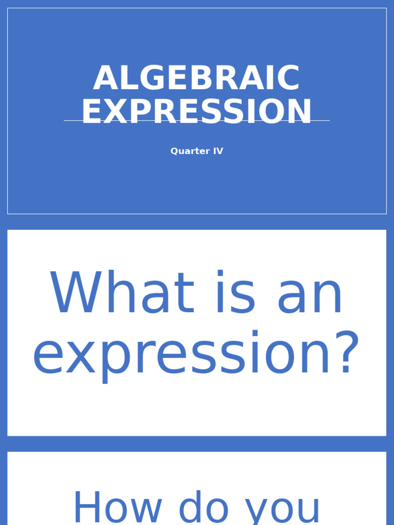 Algebraic Expression | PDF