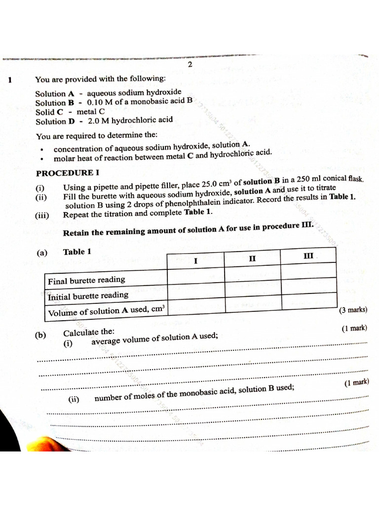 Kcse 2024 Chem Pp3 | PDF