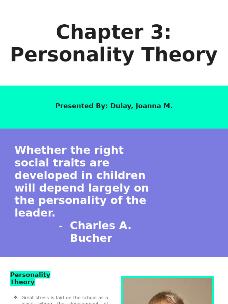 Understanding Personality Theory in Education | PDF | Personality Psychology | Temperament
