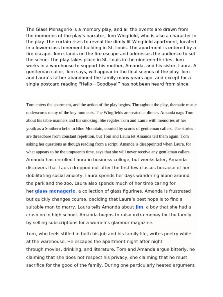Glass Menagerie | PDF