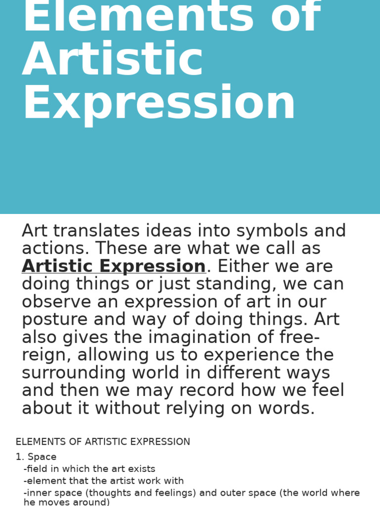 Key Elements of Artistic Expression | PDF