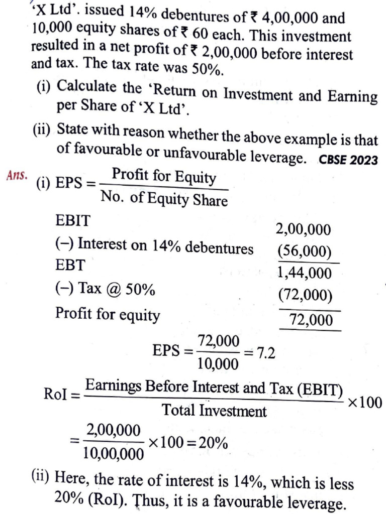 Numericals-Trading On Equity | PDF | Interest | Debt