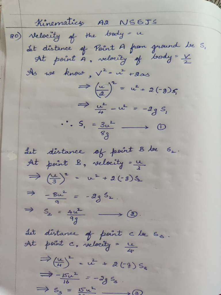 Kinamatics A1 Nsejs | PDF