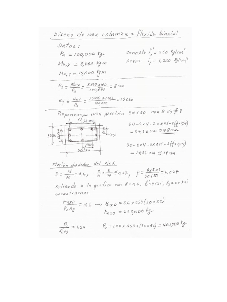 Ejemplo de Columna A Flexión Biaxial | PDF