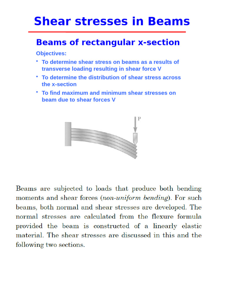 Shear Stress in Beams | PDF