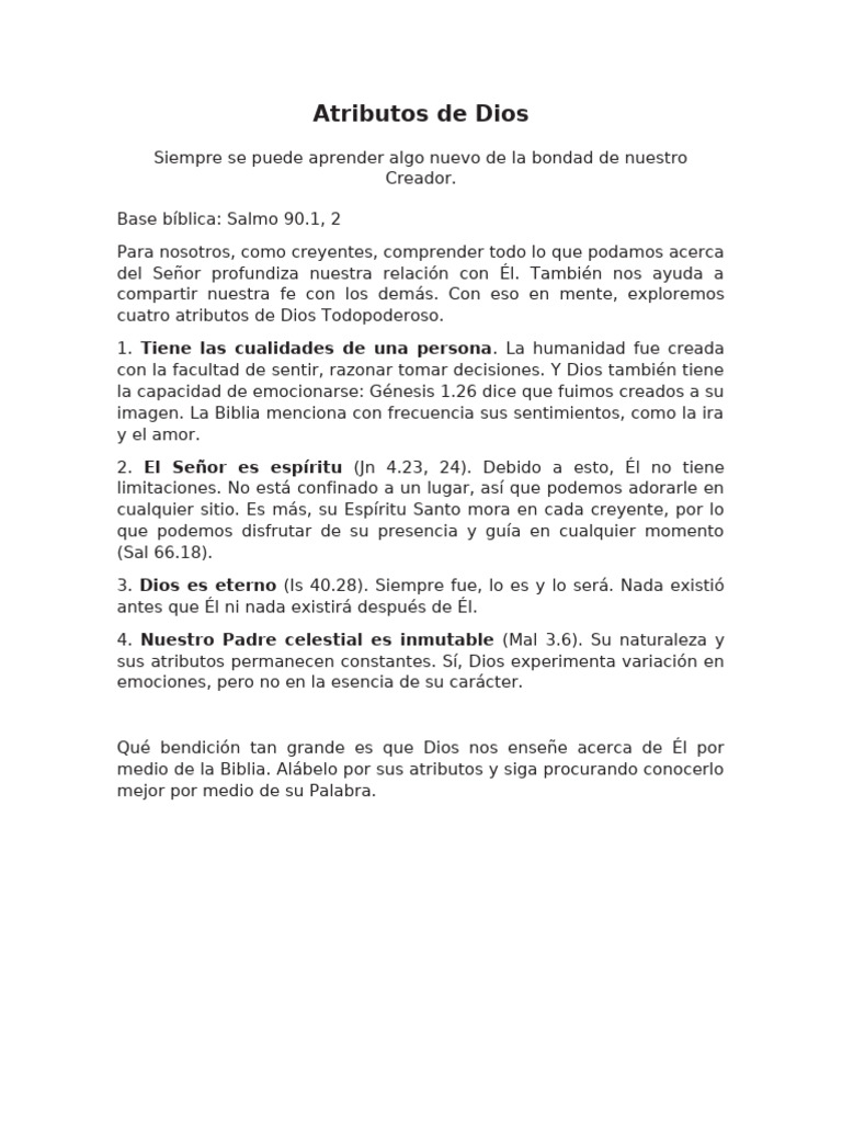 Atributos de Dios | PDF