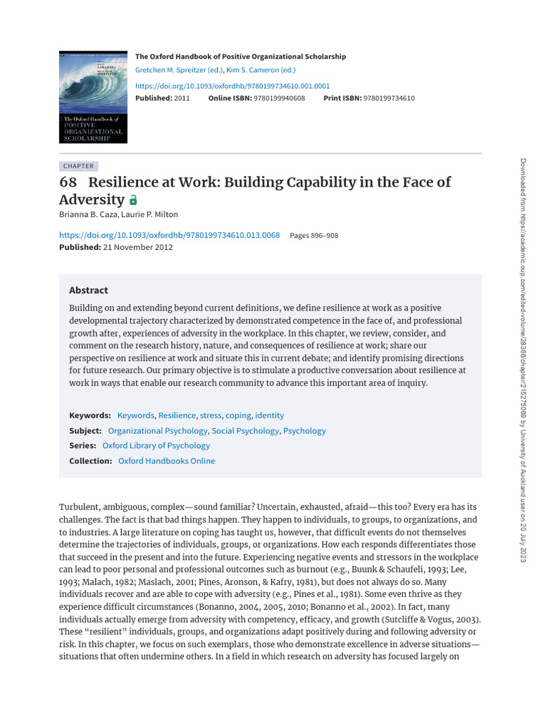 Resilience at Work Building Capability in The Face of | PDF ...