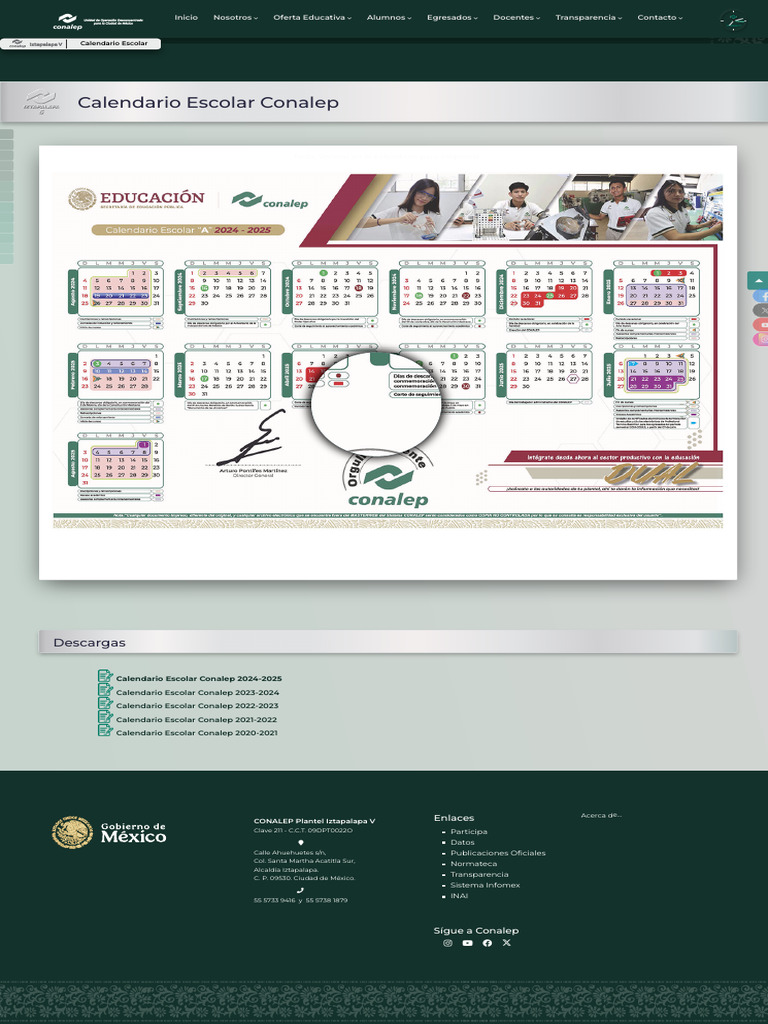 Calendario Escolar - CONALEP | PDF