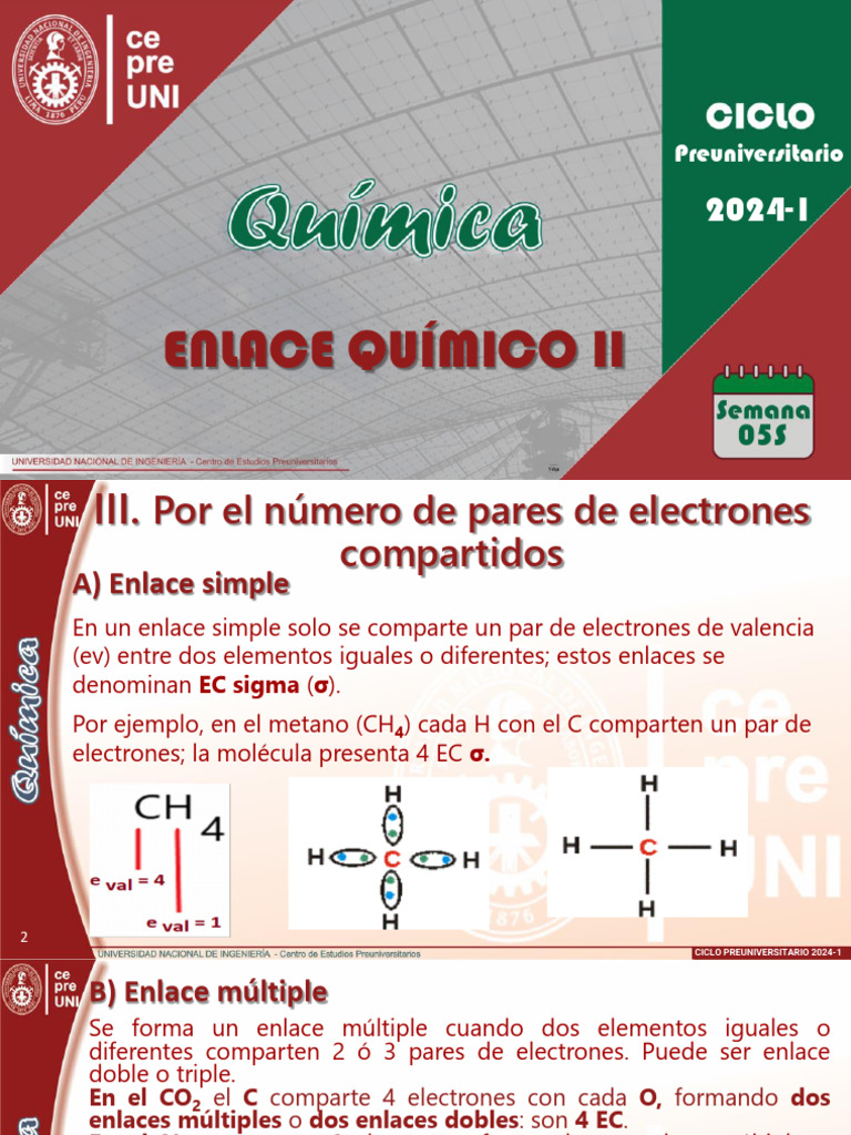 Tipos de Enlaces Químicos en Moleculas | PDF | Enlace químico | Enlace ...