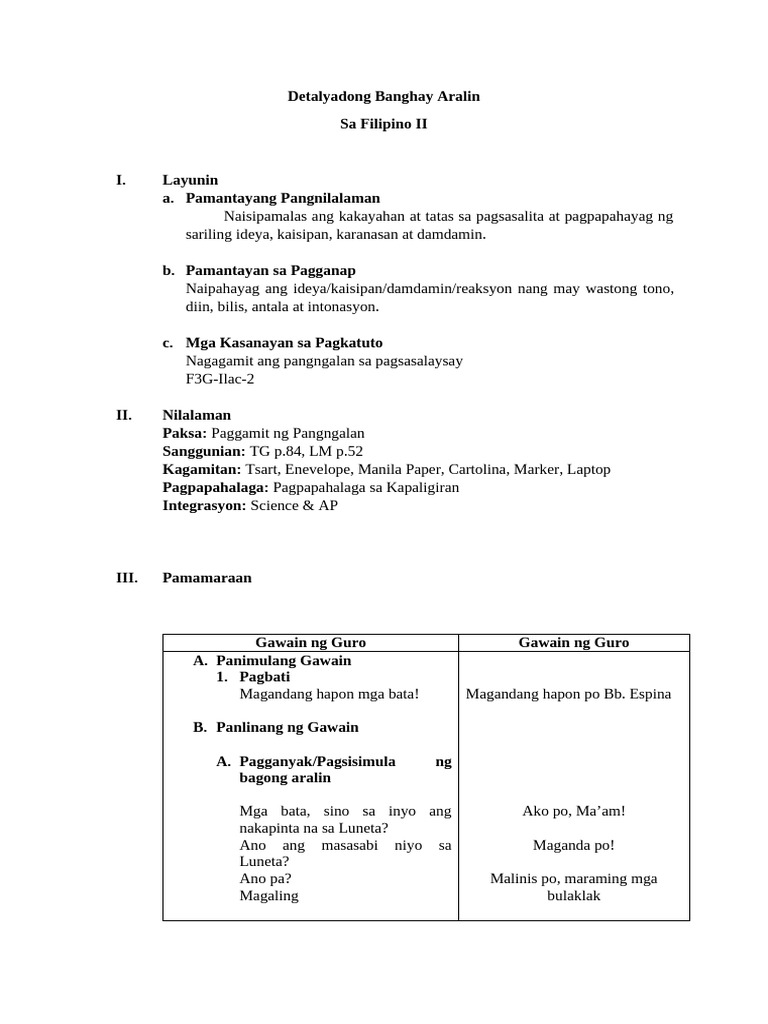 LP Sa Filipino | PDF