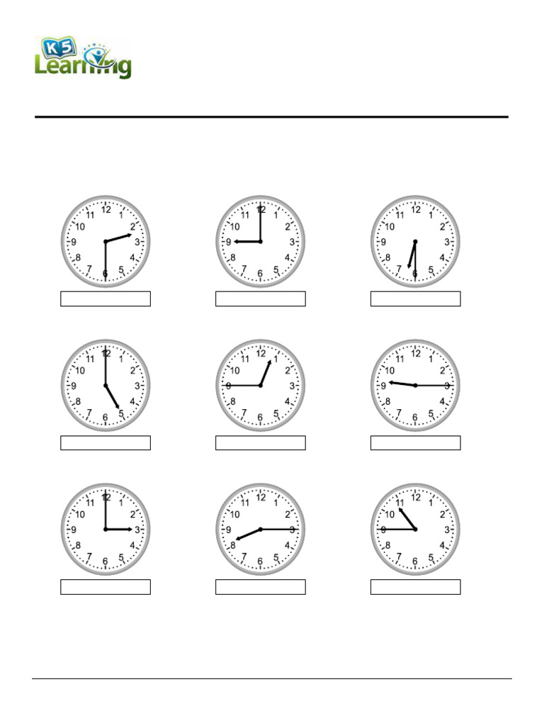 Grade 2 Time Worksheet Answers | PDF