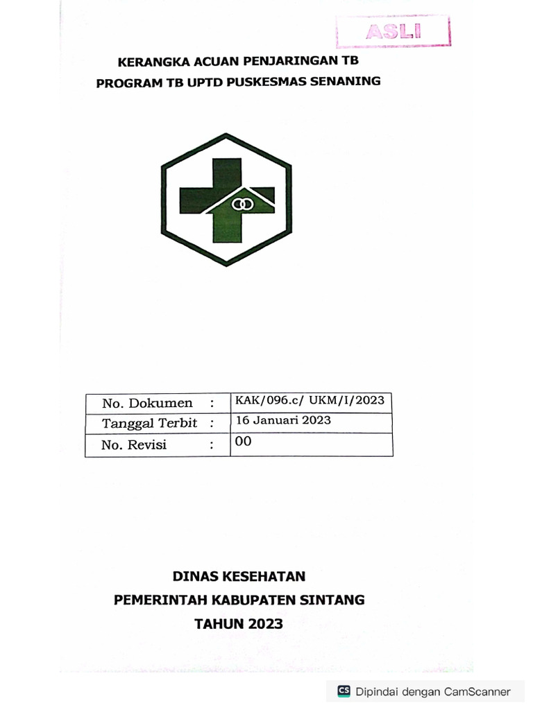 4.4.1.b KAK Penjaringan TB Program TB UPTD Puskesmas Senaning | PDF