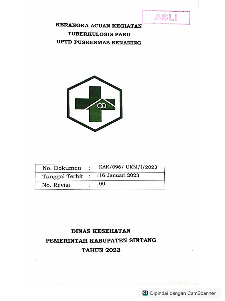 4.4.1.b KAK TB Paru UPTD Puskesmas Senaning | PDF
