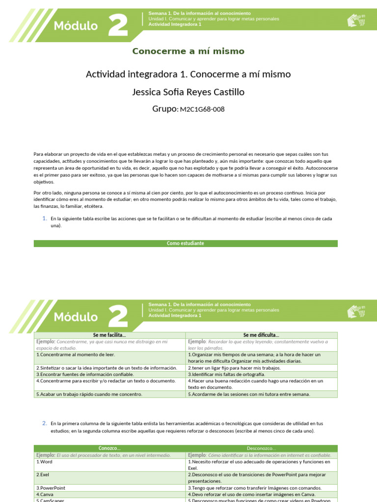 Actividad integradora 1. Conocerme a mí mismo | PDF Actividad integradora 1. Conocerme a mí mismo | PDF