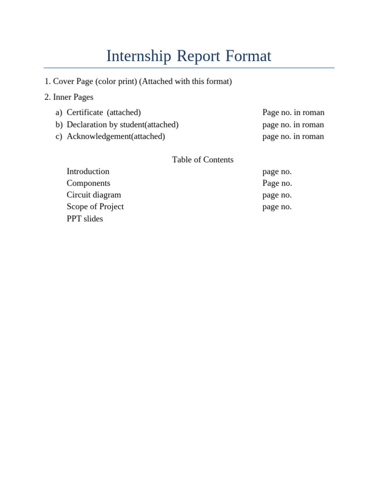 Internship Report Format 3rd sem (1) | PDF