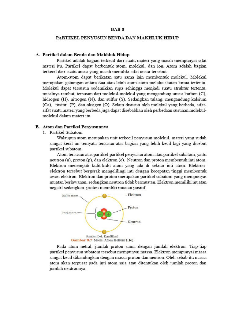 Partikel Penyusun Benda dan Makhluk Hidup | PDF