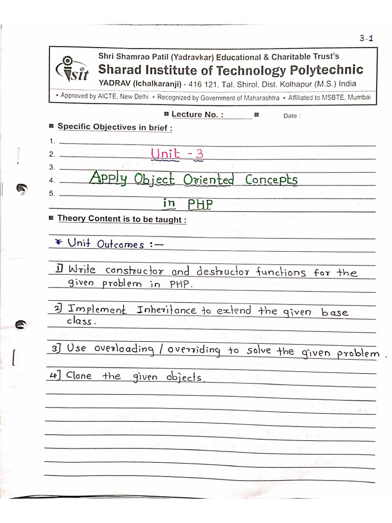 3 RD Topic PHP Notes | PDF