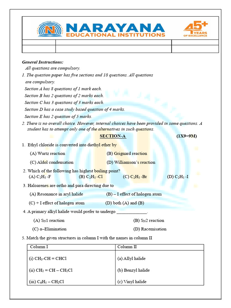 Cbse Board Model Chemistry | PDF | Chirality (Chemistry) | Methyl Group