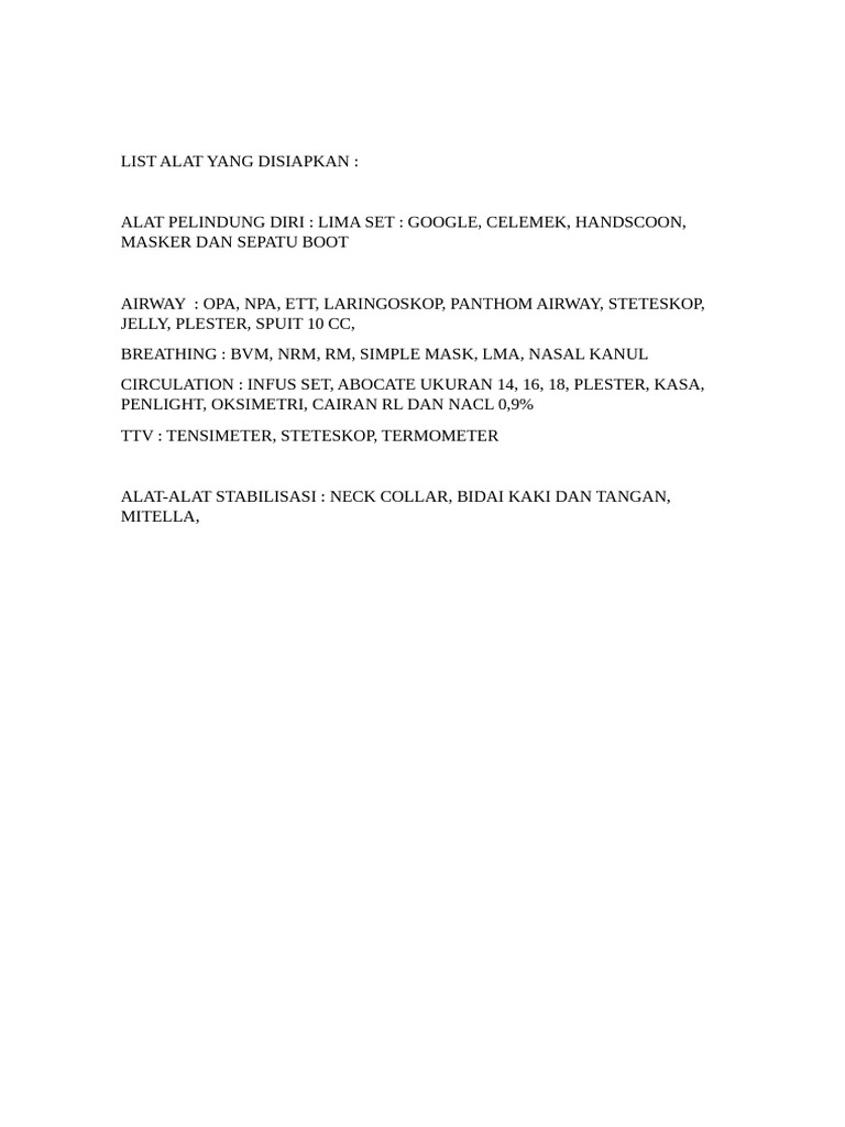 Alat Initial Assesment | PDF