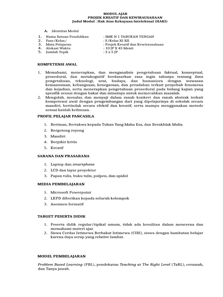 Modul Ajar Haki | PDF