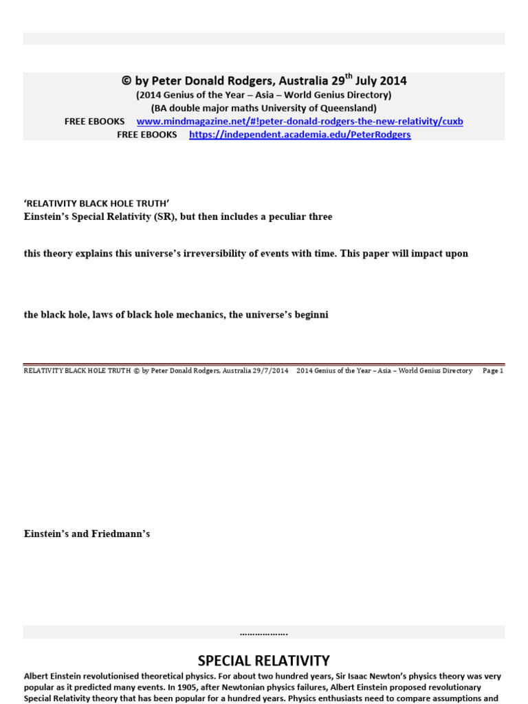 Relativity Black Hole Truth | PDF | Special Relativity | General Relativity