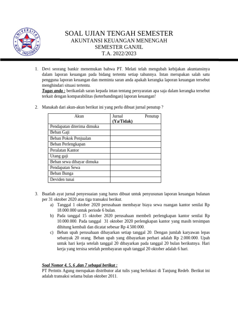 UAS AKM (Lembar Jawaban) | PDF