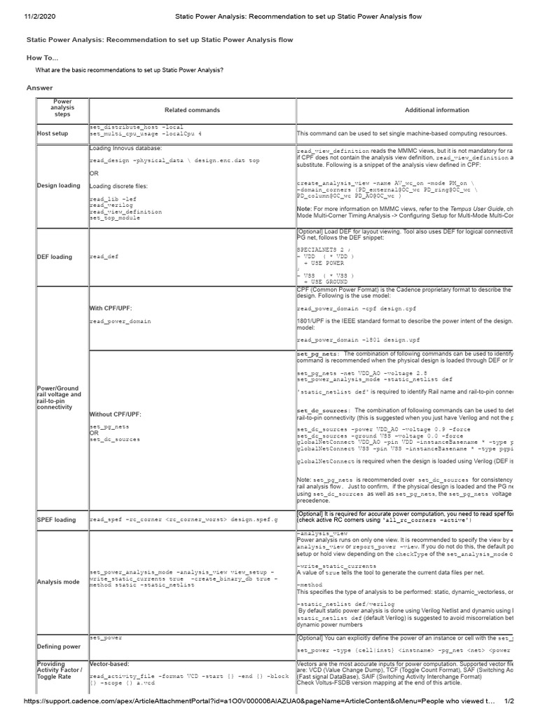 Static Power Analysis Setup Guide | PDF | Computer Science | Software ...