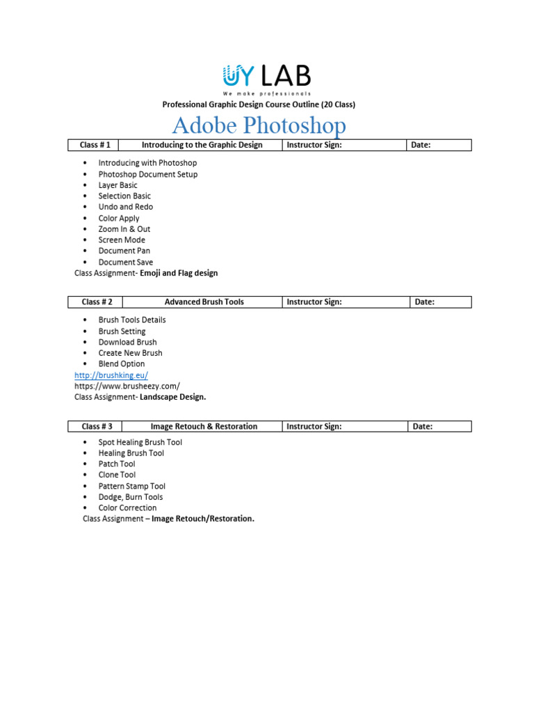 Online Course, Outline - Professional-Graphic | PDF | Adobe Photoshop ...